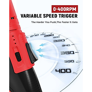 Tarlido 3/8" Electric Ratchet Wrench, 4" Extended 40 Ft-Lbs 400 RPM 12V Cordless Battery Powered Ratchet Wrench Set with LED Light, Including 2 Batteries, 11 Sockets and Fast Charge