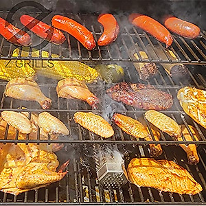 Z GRILLS Pellet Smoker Tube with 2 Hooks and Brush, 12" BBQ Billowing Smoke Mesh Stainless Steel for Cold/Hot Smoking