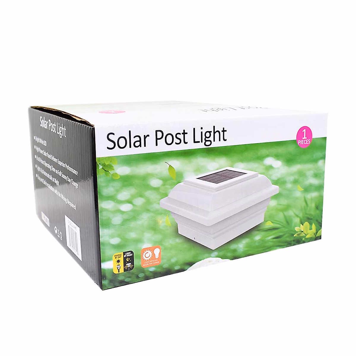 8 Pack White Outdoor Garden 5 x 5 Solar 12 SMD LED Post Deck Cap Square Fence Light Landscape Lamp Lawn PVC Vinyl