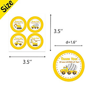 24 Pack Construction Party Bags with Thank You Stickers Construction Theme Party Supplies Candy Treat Bags Gift Bags for Construction Party Kids Boys Themed Party Supplies Decoration