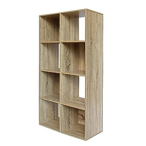 PACHIRA E-Commerce 8 Cube Storage Bookshelf, Unit Shelf, Wooden Closet Cabinet, Organizer Rack in Study, Oak