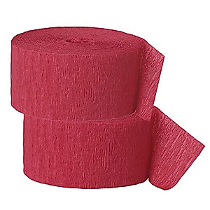 OCD Bargain Crepe Paper Streamer, 81 Feet (2 Piece) - Party Supplies for Parties, Baby Shower, Bridal Shower, Multi Colors (Red)