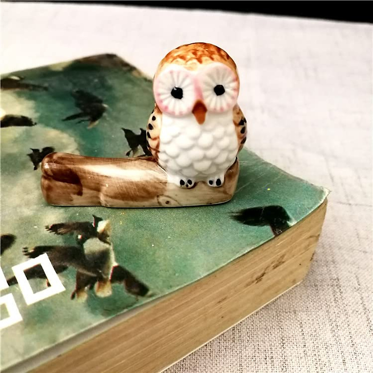 JARPSIRY 5 Pcs Cute Ceramic Owl Chopsticks Rest, Knife Spoon Fork Stand Culery Holder Paint Brush Rack Home Kitchen Restarant Tool