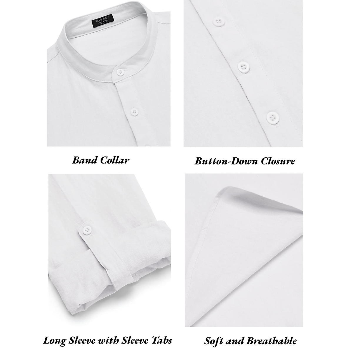 COOFANDY Men's 2 Pieces Cotton Linen Set Long Sleeve Henley Shirts Casual Beach Pants With Pockets Summer Yoga Outfits