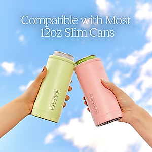 BrüMate Hopsulator Slim Can Cooler Insulated for 12oz Slim Cans | Skinny Can Insulated Stainless Steel Drink Holder for Hard Seltzer, Beer, Soda, and Energy Drinks (Dark Aura)
