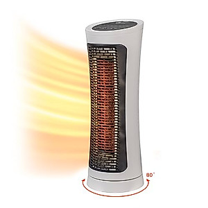 Comfort Zone Electric Oscillating Digital Tower Space Heater with Digital Thermostat, Built-in Overheat Sensor, and Power Indicator Light, Ideal for Home, Bedroom, & Office, 1,500W, CZ457EWT