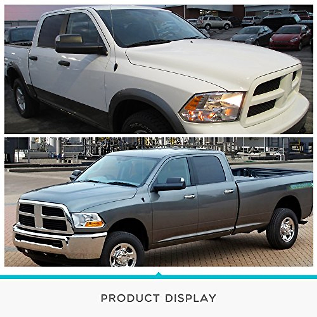 YITAMOTOR Towing Mirrors Compatible with Dodge Ram, 2009-2018 Ram 1500, 2010-2018 Ram 2500 3500 with Power Heated Led Turn Signal Light Puddle Lamp