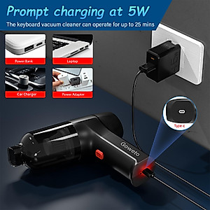 Goweto 3-in-1 Keyboard Vacuum Cleaner - Compressed Air Duster- Mini Vacuum- Computer Vacuum Cleaner- Canned Air Spray