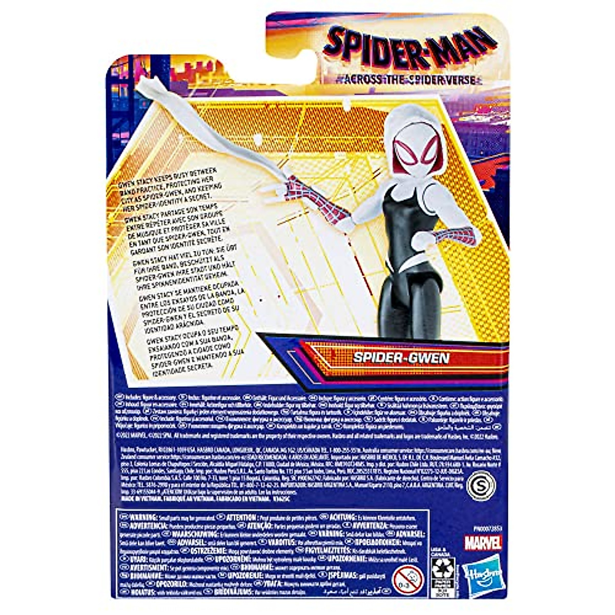 Marvel Spider-Man: Across The Spider-Verse Spider-Gwen Toy, 6-Inch-Scale Action Figure with Web Accessory, Toys for Kids Ages 4 and Up