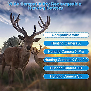Rechargeable Lipo Lithium Battery, Hunting Camera Battery Compatible with Trail Cameras X Gen 2.0, X, X Pro, XB, SK