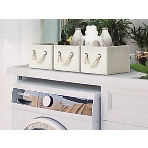 StorageWorks Closet Storage Bins with Clear Window 3 pack, Storage Baskets for Organizing, Foldable Storage Baskets for Shelves 3 pack