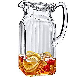 Amazing Abby - Quadly Bandly - Acrylic Pitcher (64 oz), Clear Plastic Water Pitcher with Lid, Fridge Jug, BPA-Free, Shatter-Proof, Great for Iced Tea, Sangria, Lemonade, Juice, Milk, and More