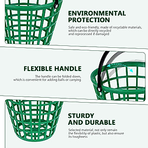 Wakauto Storage Basket with Lid Golfball Hoop Ball Holder Contain Bucket with Lid Range Baskets Golfball Container Carrying Practice Container Ball Basket Tray Egg Portable Steel Wire Man