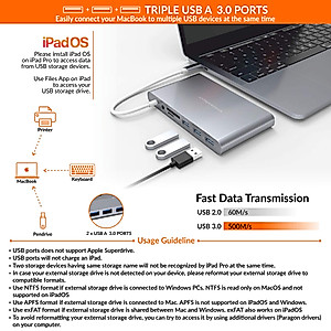HyperDrive Ultimate 11-in-1 USB C Hub - Type-C Adapter for MacBook Pro/PC, USB-C Devices, HyperDrive USB C Hub w/PD Charging, 5Gbps Data, 4K HDMI, 3xUSB 3.1, VGA, Ethernet Docking Station