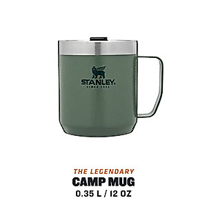 Stanley Classic Legendary Vacuum Insulated Tumbler-Stainless Steel Camp Mug, 1 Count (Pack of 1), Hammertone Green,354 milliliters