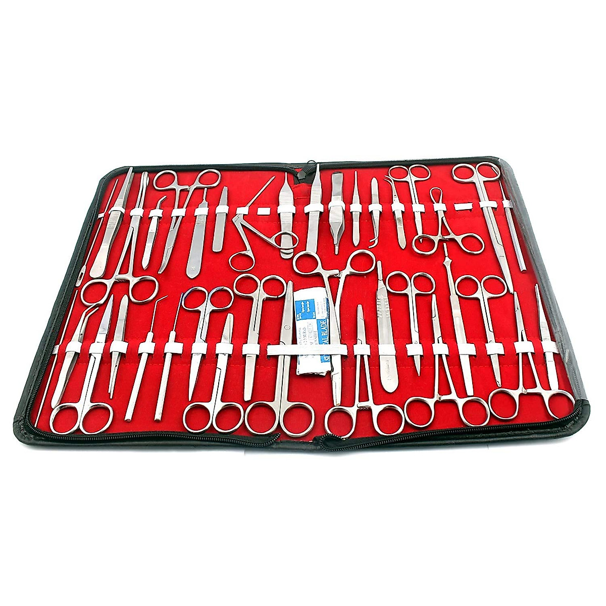 OdontoMed2011® 157 Pcs Advanced Set for Anatomy & Biology Students with 1 Scissors ! Forceps ! Hemostat-! Blades - Case - Lab Veterinary Botany Stainless Steel Set for Frogs Animals Etc