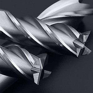 8Pcs End Mill Bits HSS CNC End Mill Cutter Drill Bits for Wood, Aluminum, Steel, Titanium, Straight 4 Flute Mill Bit Set 1/16"-1/2" by Oudtinx