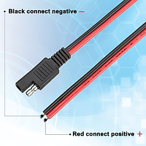 14 AWG Connectors Cable Compatible with SAE 30cm 2 Pin Single Plug Disconnect Power Automotive Extension Cable for Motorcycles Cars Charger (32 Pieces)