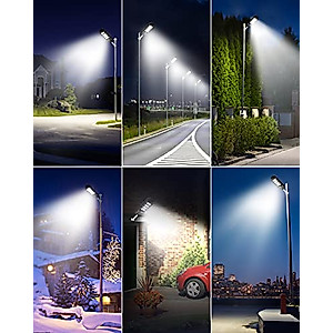 Solar Street Light, 300W Solar Lights Outdoor IP66 Waterproof, Motion Sensor Outdoor Lights with Remote Control Outdoor Lighting, Solar Flood Lights Outdoor for Parking Lot, Yard, Garden, Patio