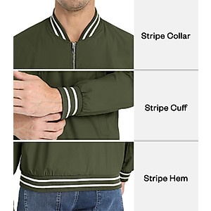 MAGNIVIT Lightweight Jackets for Men Black Jackets Bomber Jackets Men Baseball Jacket Mens Windbreaker Flight Jackets