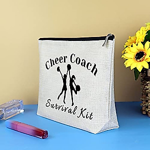 Cheer Coach Gift Cheerleading Coach Gift Makeup Bag for Women Cheer Mom Gift Cosmetics Bag Cheer Coach Appreciation Gift Thank You Gift Birthday Gift for Cheer Coach Cheer Leader Travel Makeup Pouch