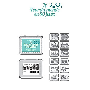 Bookfriends Multi-Purpose Bookmarks Book Line Marker Paper Clip Le Tour du Monde en 80 jours Set of 12