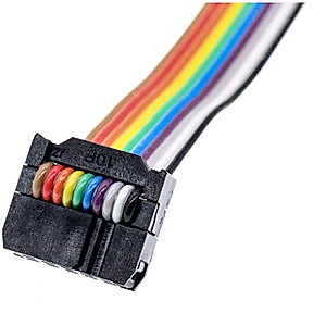 whiteeeen 10pcs 10 Pin for Flat Colorful Ribbon Cable 0.1" Pitch Female to Female Sockets About 7.87" IDC Connector