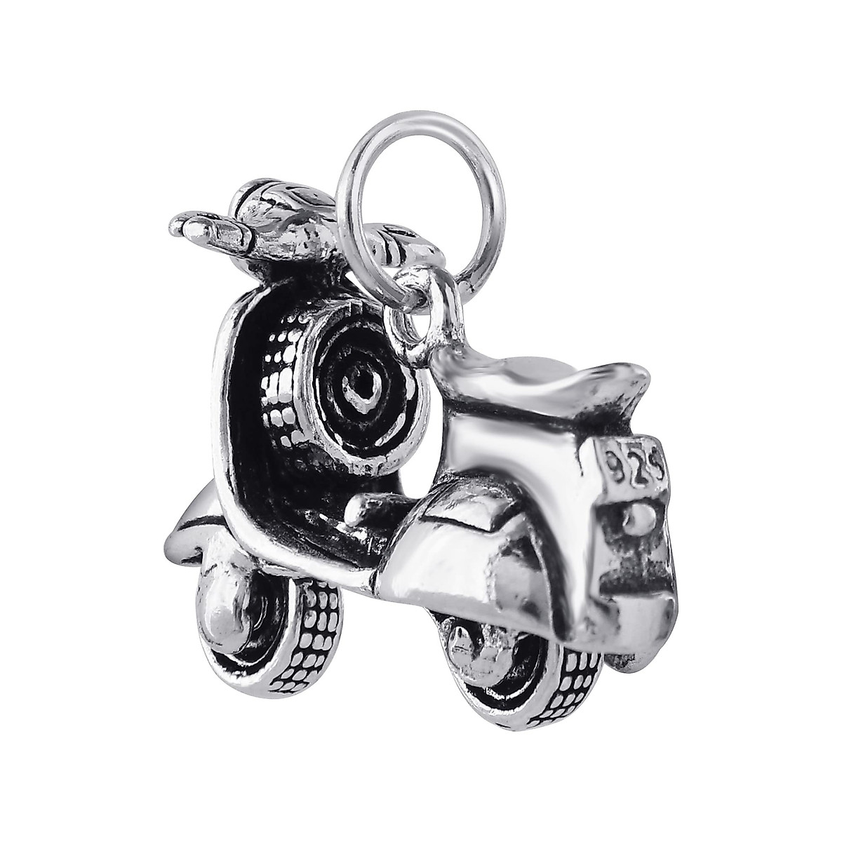 Gem Avenue 925 Sterling Silver Vespa Motor Scooter Charm Pendant for Women