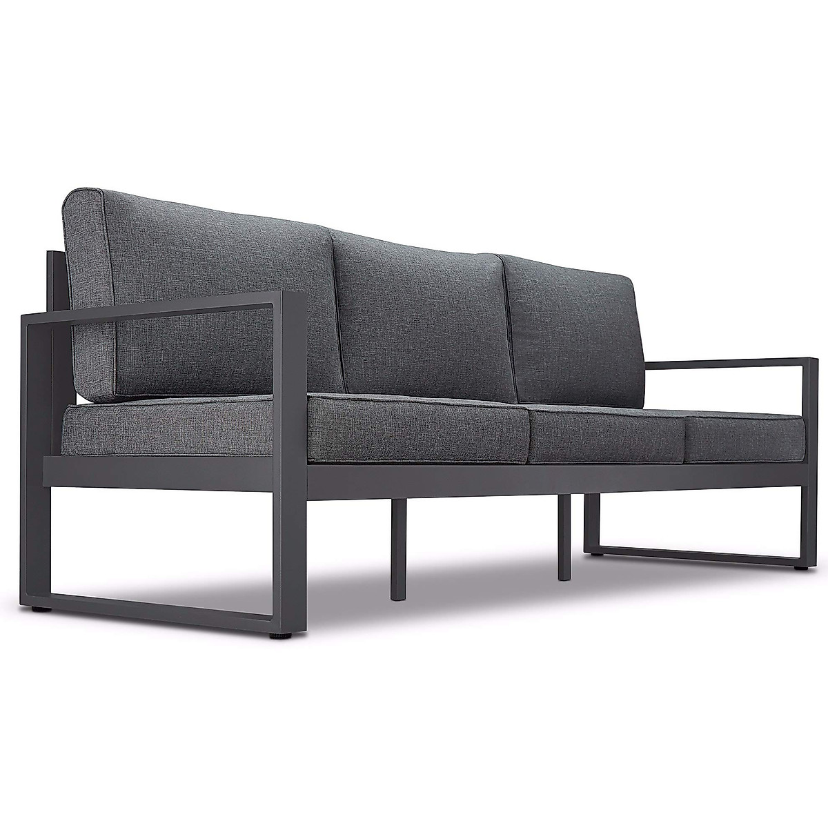 Real Flame Baltic Outdoor Sofa with Cushions - Powdered Aluminum Frame, Detachable Cushions, Grey