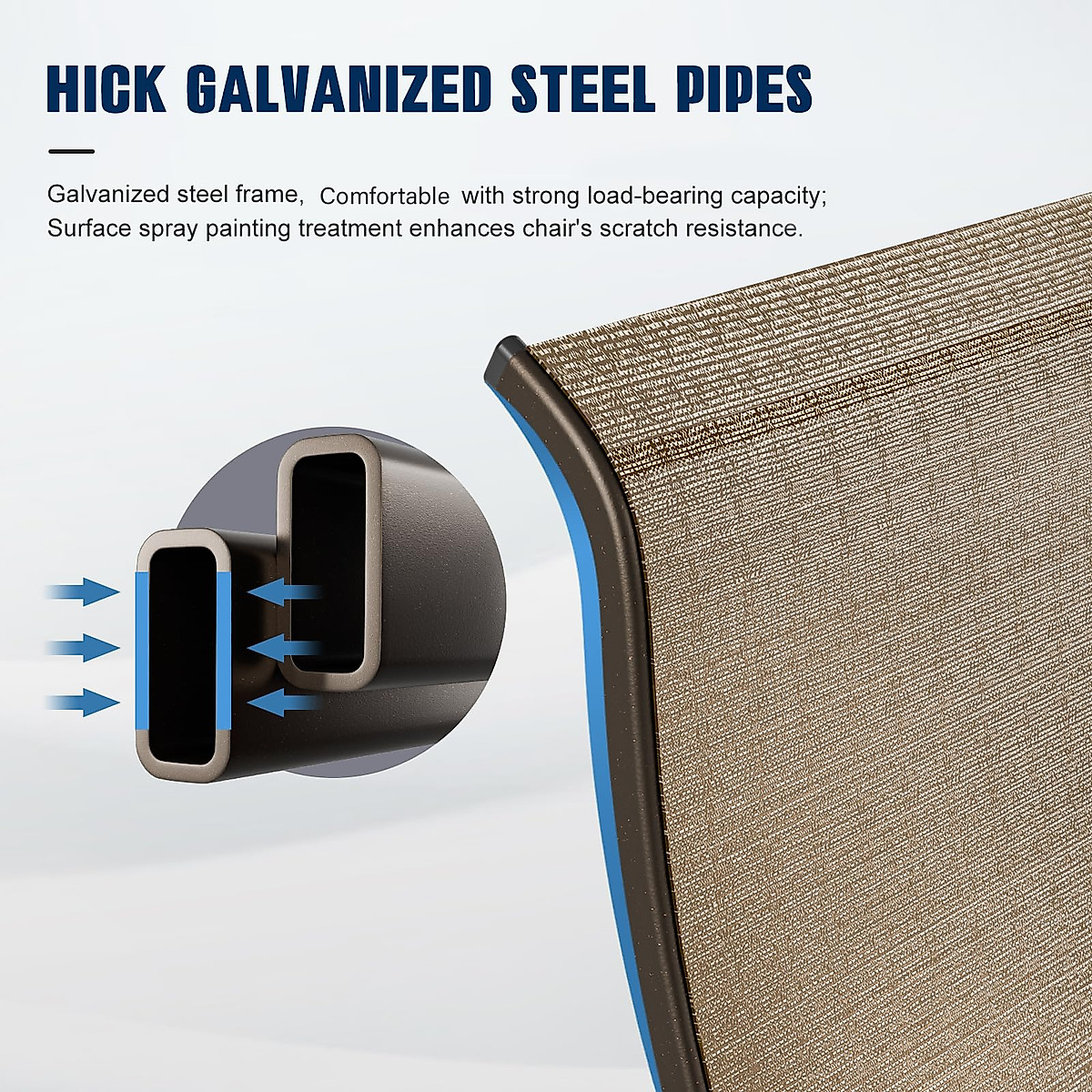 UDPATIO Patio Swivel Dining Chairs Set of 2, Outdoor Dining Chairs High Back with All Weather Breathable Textilene, Metal Rocking Frame for Lawn Garden Backyard, Brown