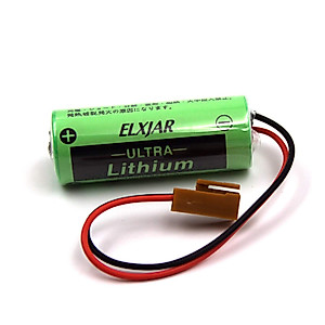 (2-Pack) 3V 2200mAh PLC Replacement Battery for SANYO CR17450SE-R A98L-0031-0012 - CR17450-17450, FANUC CNC Series Power Mate iD, PowerMate iH, 0i-B/0i-Mate-B, 15-B, 15i-A, 15i-B, 16/18-B, 16i/18i/21i