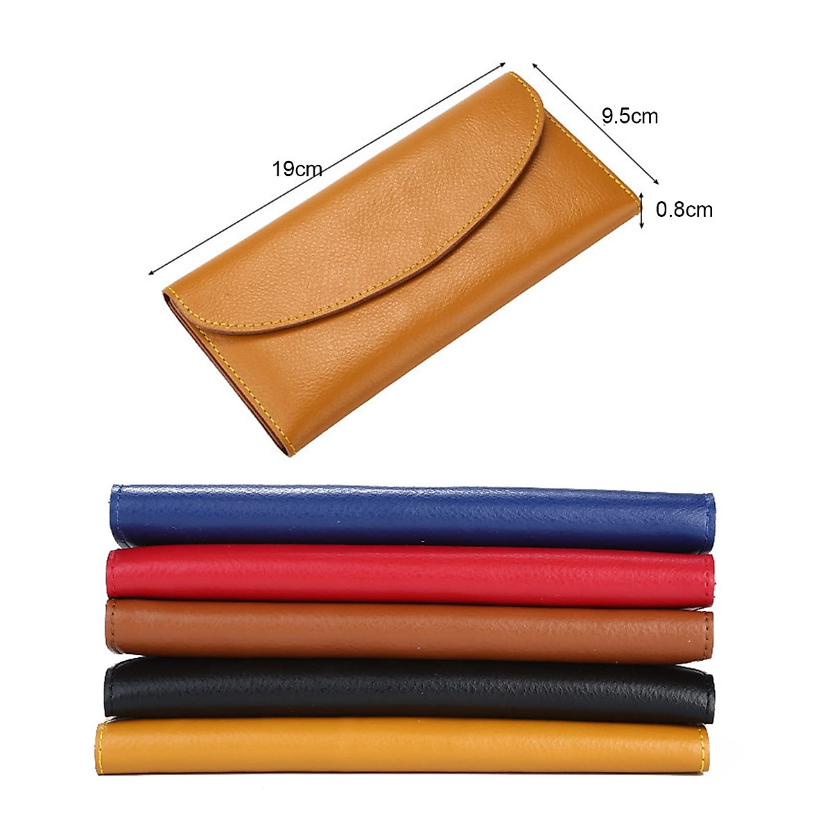 ZHSH Vintage Look Genuine Leather Long Bifold Wallet, Unsex Slim Checkbook Credit Card Purse for Women and men (Rose Red)