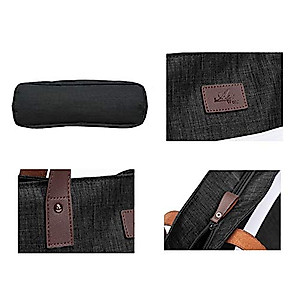 Aleah Wear Shoulder Tote Bag Purse Top Handle Satchel Handbag For Women Work School Travel Business Shopping Casual (Black) Upgraded