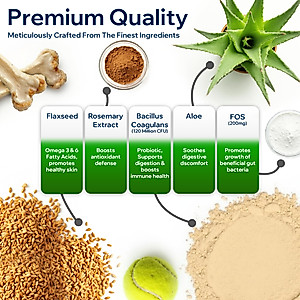 PetOptimum Probiotics for Dogs: Digestive Enzymes & Prebiotic for Gut & Digestive Health, Allergies & Itching, Immune Support, Constipation, Diarrhea & Gas Relief - 120M CFU, 90 Chews, All Breed Sizes