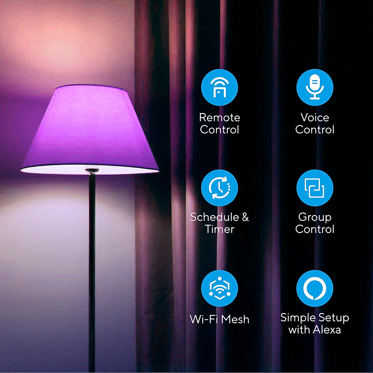 U-tec Smart Light Bulbs, 1100 Lumen, 90+CRI WiFi Mesh & Bluetooth Color Changing A19 Light Bulb, 16 Million DIY Colors RGB Light Bulbs, Work with Alexa, Google Assistant Home App, 2 Pack