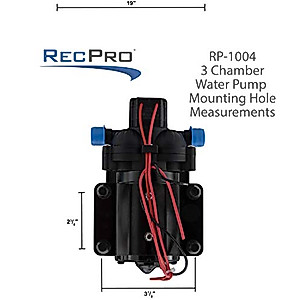 RecPro RV Water Pump 3.0 GPM | 12V Water Pump | Self-Prime | Camper Water Pump | RV Plumbing | Optional Strainer (1 Pump, With 1 RecPro Strainer)