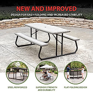 Lifetime Folding Picnic Table, 6-Foot, Gray