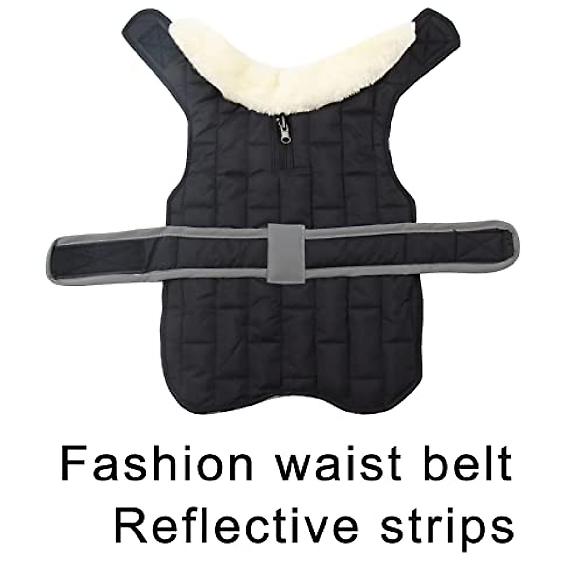 JoyDaog Reflective Belt Dog Coats for Small Dogs,Reversible Warm Puppy Jacket for Cold Winter,Black S