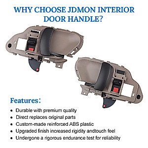 JDMON Interior Door Handles Replacement for Chevy GMC C1500 C2500 C3500 K1500 K2500 Tahoe 1995-2000 Left Driver & Right Passenger Inside Inner Door Handle Set Replacement for 15708044 15708043 Tan