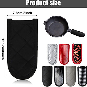 7 Pieces Hot Handle Holders Non-Slip Skillet Pot Holders Heat Resistant Non-Slip Machine Washable Handle Cover for Home Kitchen, BBQ and Baking Supplies