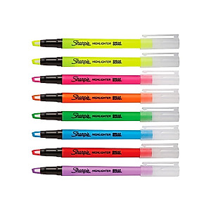 SHARPIE Highlighter, Clear View Highlighter with See-Through Chisel Tip, Stick Highlighter, Assorted, 8 Count