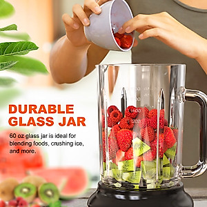 Willz High Speed Kitchen Countertop Blender for Juices, Shakes, Smoothies - Ice Crush & Pulse Functions, 60oz, Black