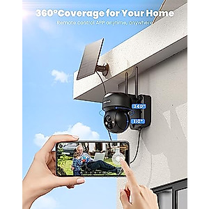 FOAOOD 2K Security Camera Wireless Outdoor, Sloar Camera for Home Security Outside, APP Controls 360° Full Coverage, Color Night Vision, Human Detection, IP65 Waterproof, 2.4G WiFi Connection