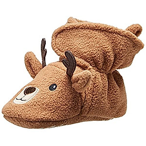 Hudson Baby Unisex Cozy Fleece Booties, Reindeer, 12-18 Months