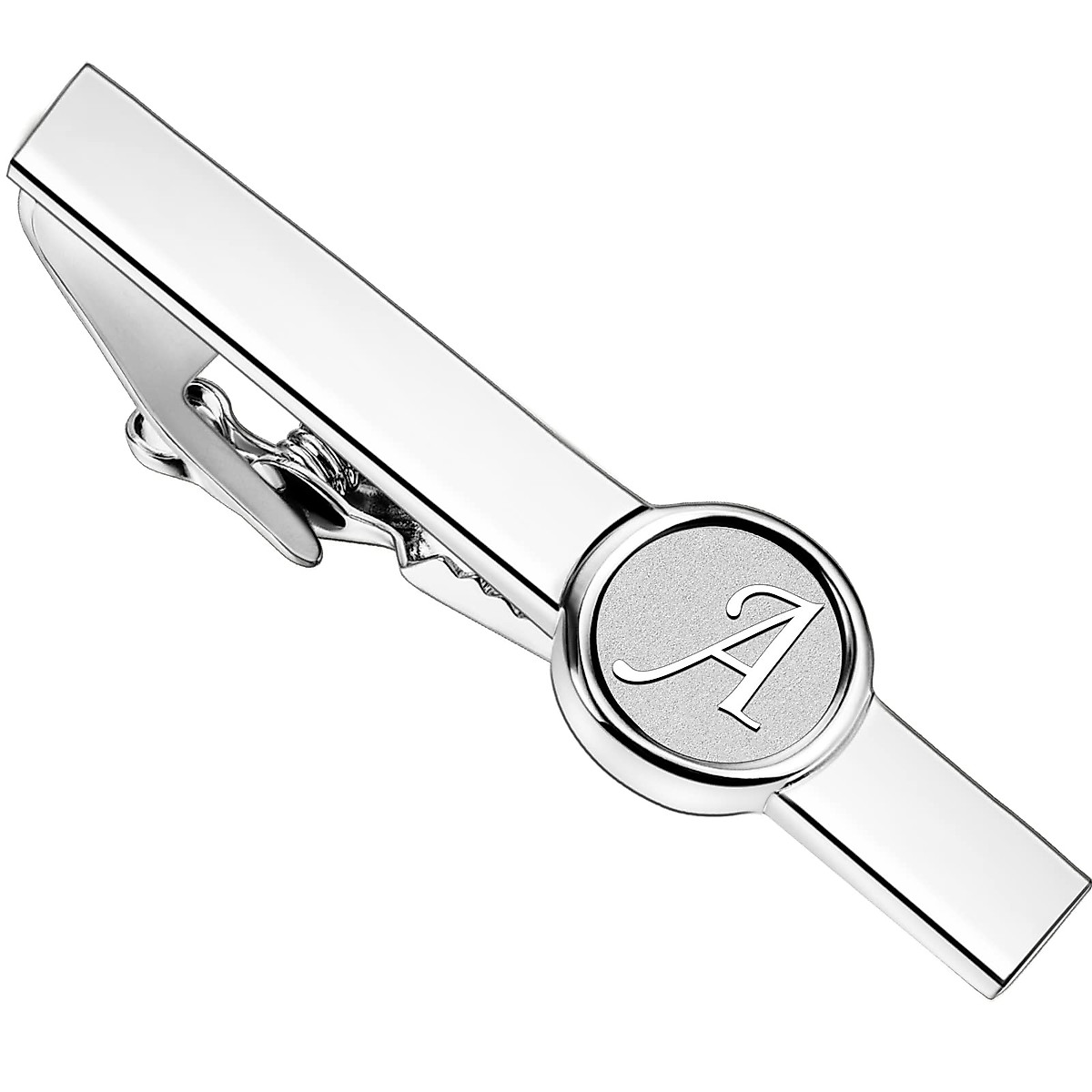 2 inch 26 Letter Silver Tie Clip for Men Wedding Business Necktie Accessory