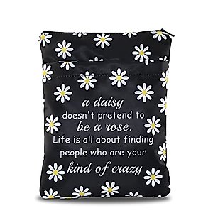 Daisy Flower Book Sleeve Flower Lovers Book Cover Friendship Book Zipper Pouch Graduation Gift Daisy Motivational Gift for Friends Sorority Sister (DaisyBB)