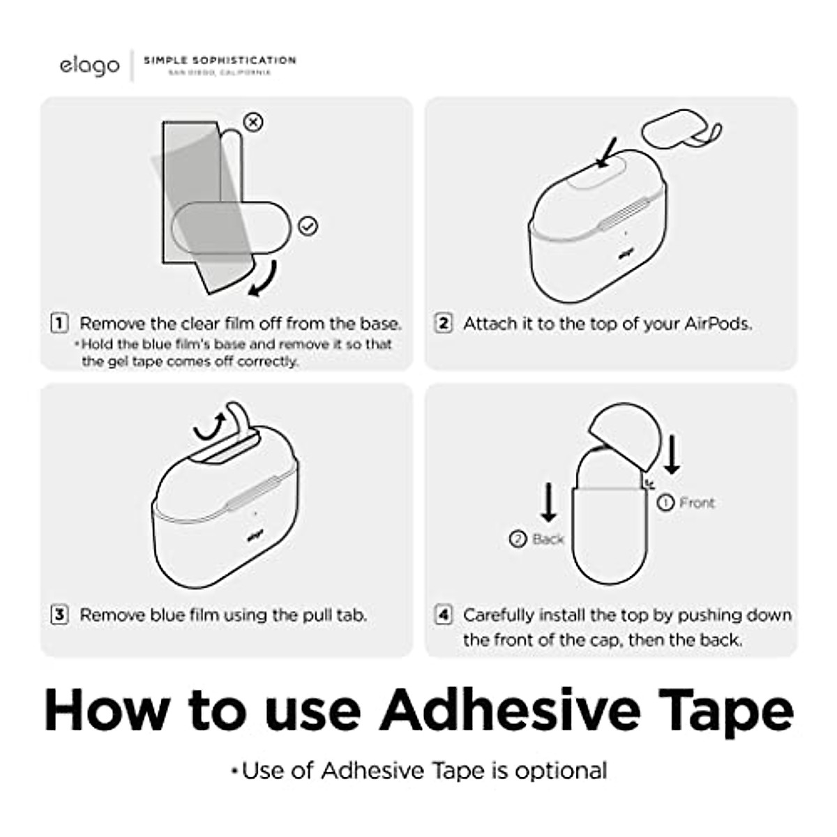 elago Clear Case Compatible with Apple AirPods Pro 2nd Generation Case Cover (2022), Strap Included, Protective Case, Transparent Shockproof, Supports Wireless Charging [Transparent]