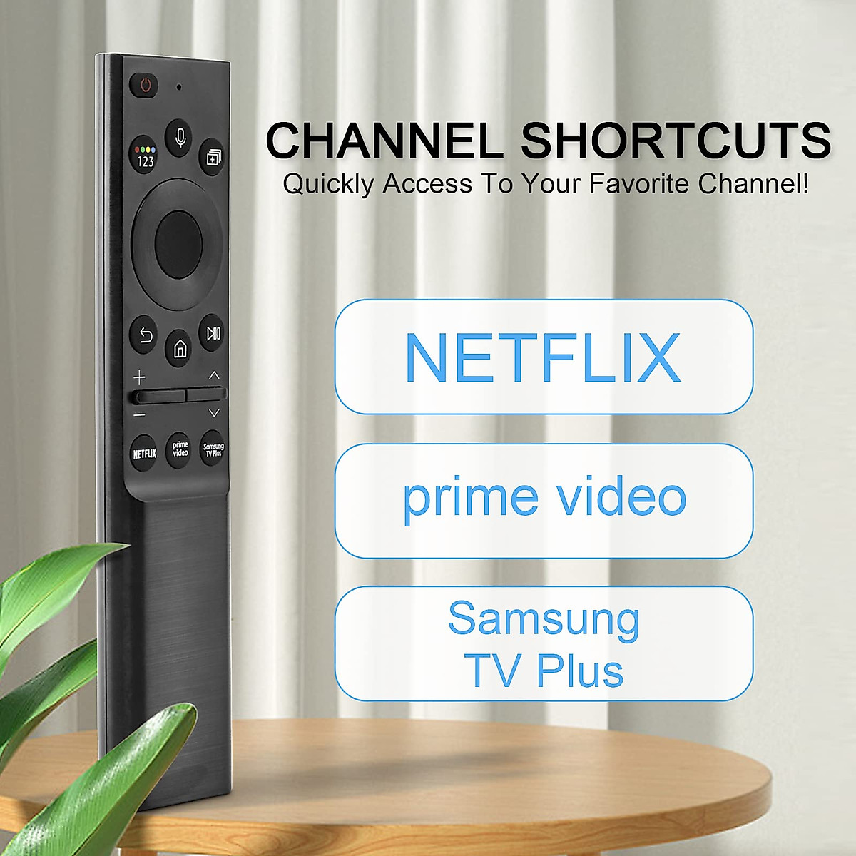 Solar Charging BN59-01357 Voice Remote Control Fit for Samsung Smart TVs, Solar Power RMCSPA1EP1 Remote Compatible with Samsung 2021 Neo LED Smart 4K Ultra HD TV, with 3 Shortcut Buttons