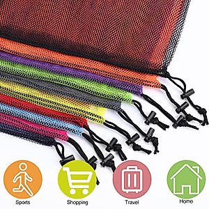 iMucci 12Pcs Mesh Bag 13"X15.5" Drawstring Gym Bag Nylon Mesh Drawstring Bag with Cord Lock Closure for Collecting Toys Travel Sports