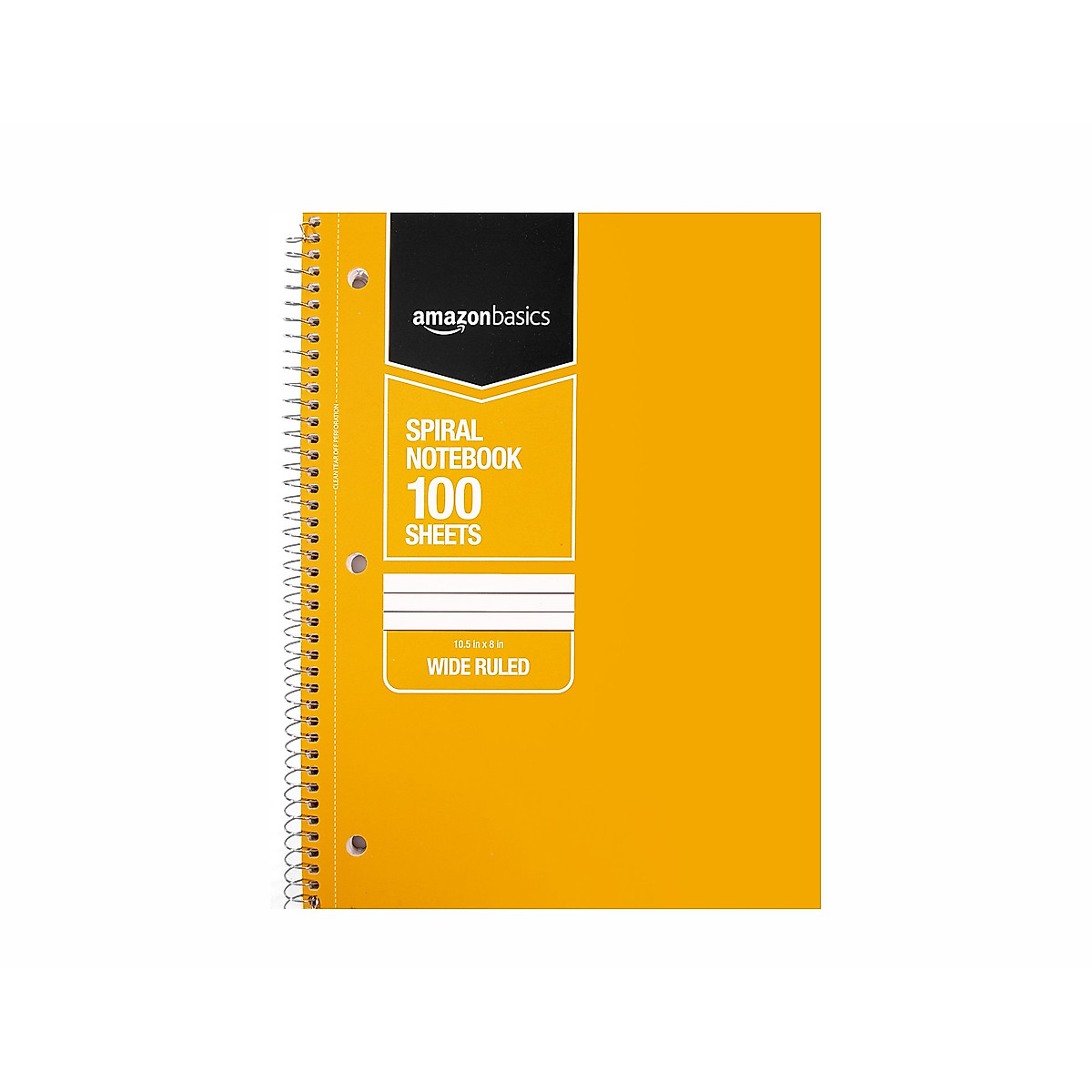 Amazon Basics Wide Ruled Wirebound Spiral Notebook, 100 Sheet - 5-Pack, Assorted Solid Colors